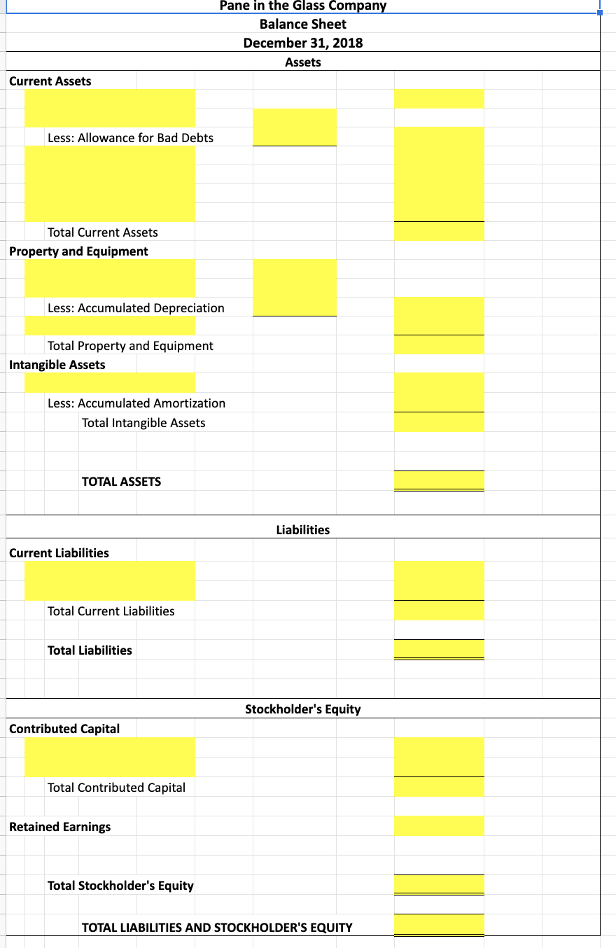 Note: Be sure to fill in all of the yellow cells for | Chegg.com