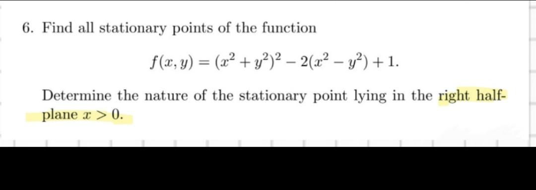 Solved 6. Find all stationary points of the function f(x, y) | Chegg.com