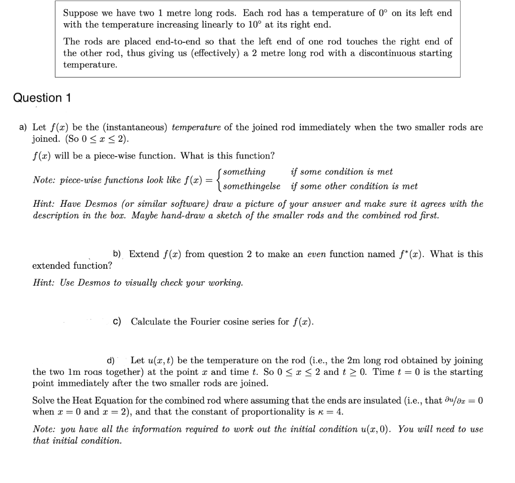 Solved Suppose we have two 1 metre long rods. Each rod has a | Chegg.com