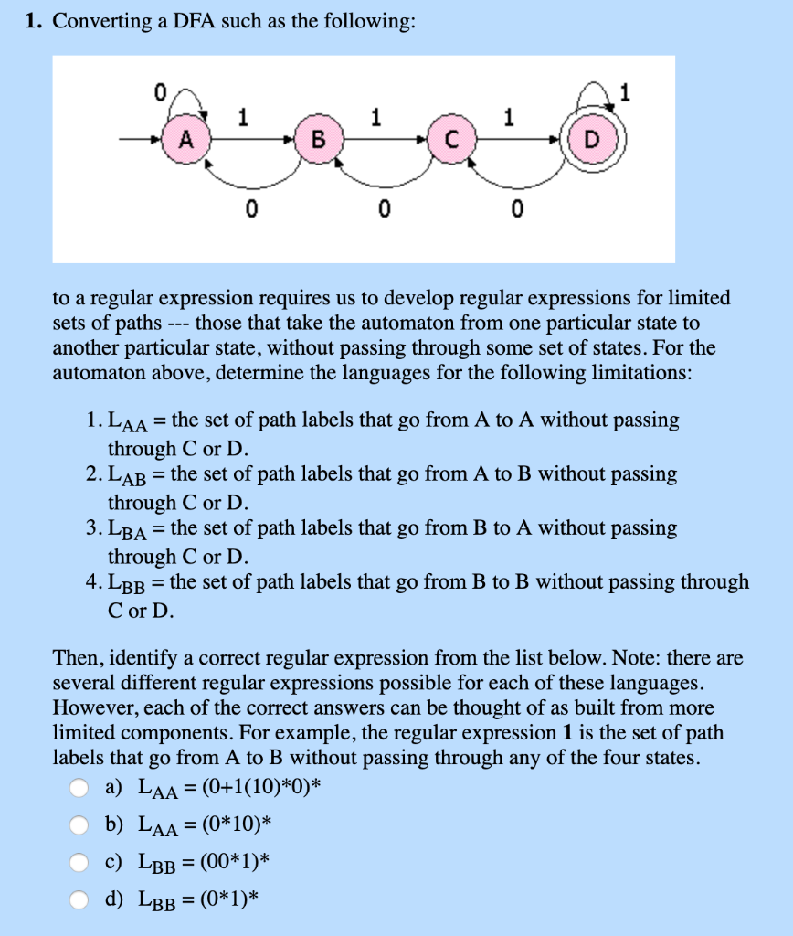 Solved Converting a DFA such as the following to a regular | Chegg.com