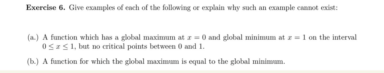 Solved Exercise 6. Give examples of each of the following or | Chegg.com