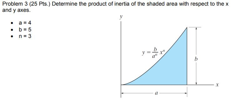 Solved Problem 3 (25 Pts.) Determine the product of inertia | Chegg.com Solved Problem 3 (25 Pts.) Determine the product of inertia | Chegg.com