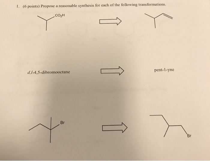 Solved I. (6 points) Propose a reasonable synthesis for each | Chegg.com