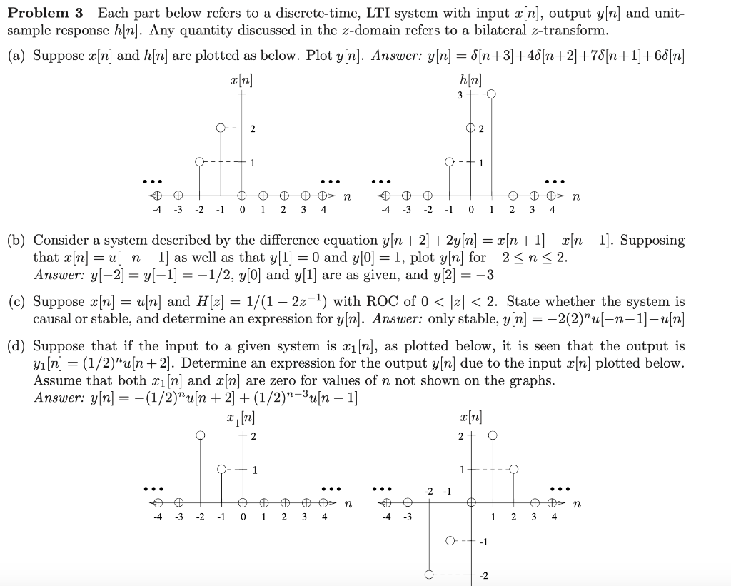 Solved Problem 3 Each part below refers to a discrete-time, | Chegg.com