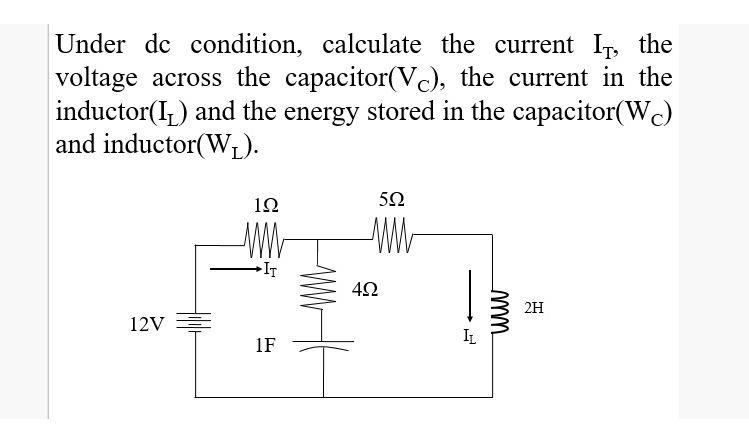 Solved Under dc condition, calculate the current IT, the | Chegg.com