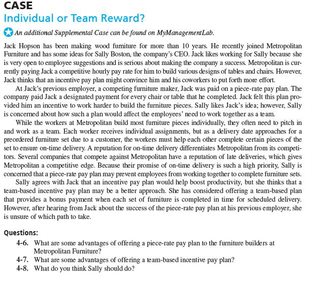 Solved CASE Individual Or Team Reward An Additional Chegg Solved CASE Individual Or Team Reward An Additional Chegg