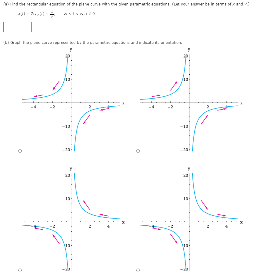 Solved (a) Find the rectangular equation of the plane curve | Chegg.com