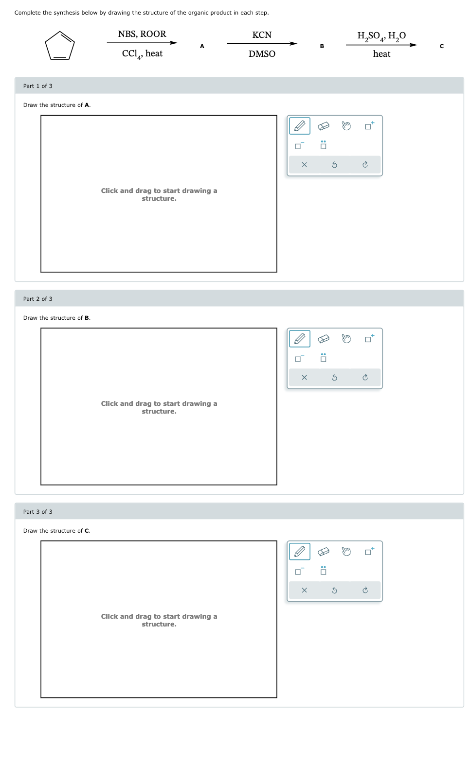 Solved Complete the synthesis below by drawing the structure | Chegg.com