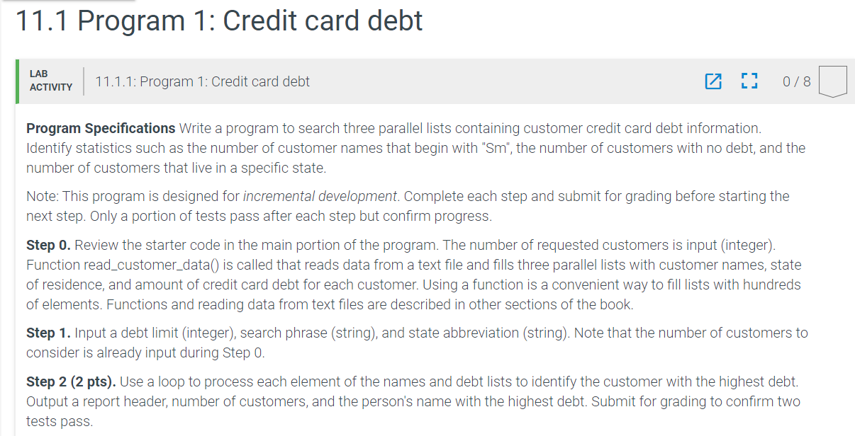 Solved Program Specifications Write a program to search | Chegg.com