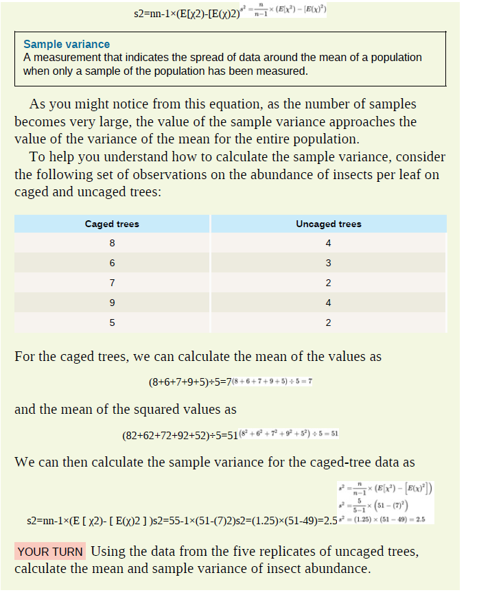 Solved "10. Using the data for the caged trees from the | Chegg.com