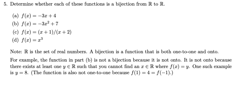 Solved 5. Determine whether each of these functions is a | Chegg.com