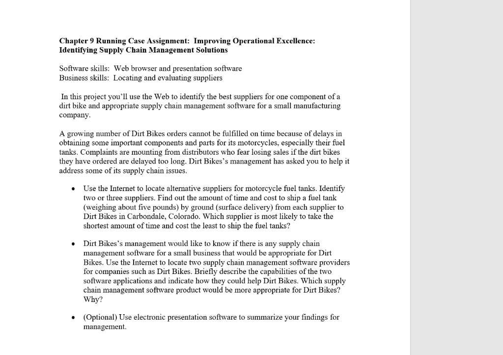 Solved Chapter 9 Running Case Assignment: Improving | Chegg.com