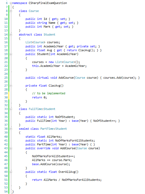 Solved From the code shown in the image, we consider Avg in | Chegg.com