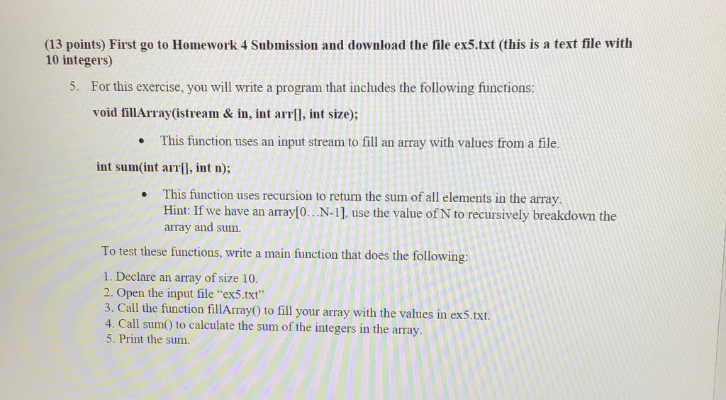 Solved (13 points) First go to Homework 4 Submission and | Chegg.com