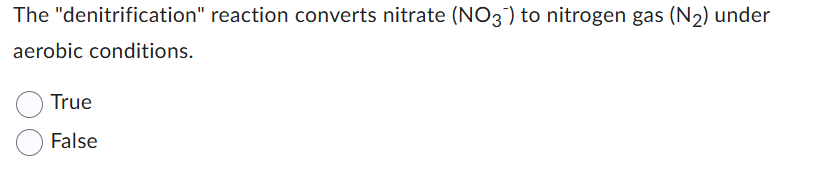 Solved The "denitrification" reaction converts nitrate | Chegg.com