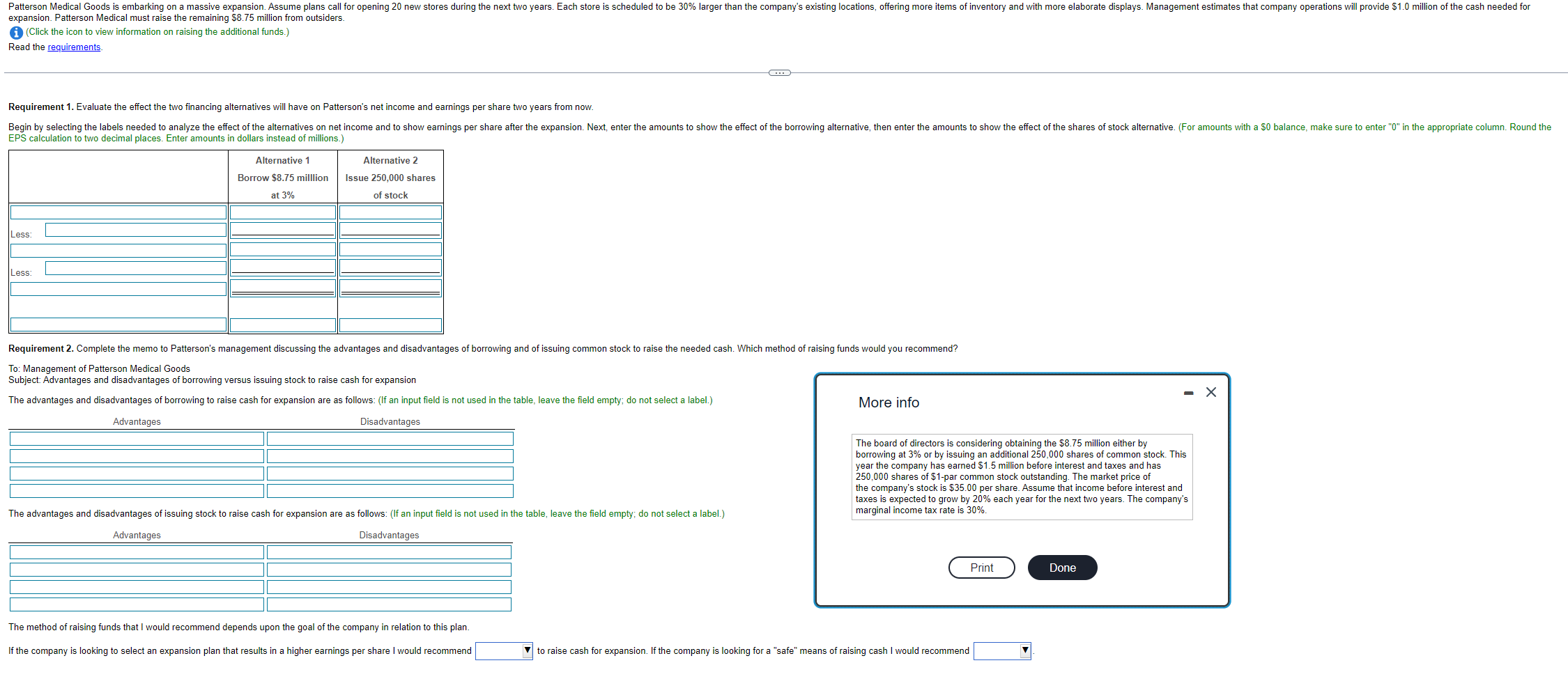 Solved To: Management of Patterson Medical Goods subject: | Chegg.com