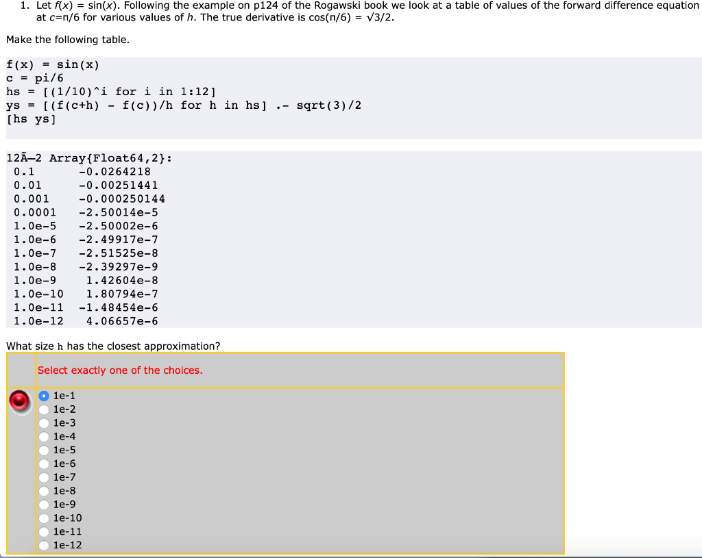 Solved 1. Let f(x) = 1/x and c=2. Find the approximate | Chegg.com