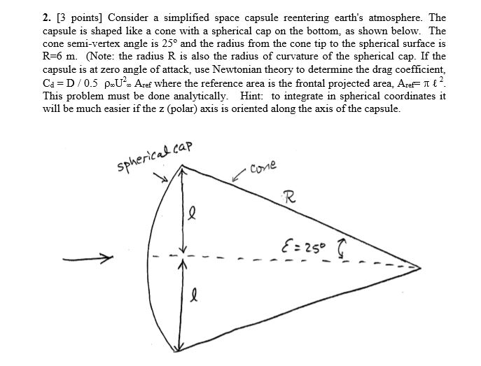 2. [3 points] Consider a simplified space capsule | Chegg.com