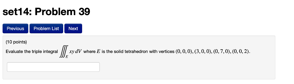 Solved set14: Problem 39 Previous Problem List Next (10 | Chegg.com