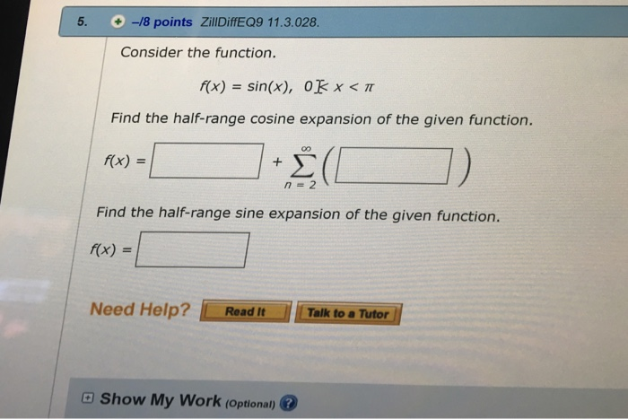 Solved 5. -/8 points ZillDiffEQ9 11.3.028. Consider the | Chegg.com