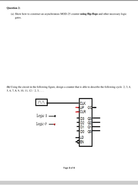 Question 2: (a) Show how to construct an asynchronous | Chegg.com