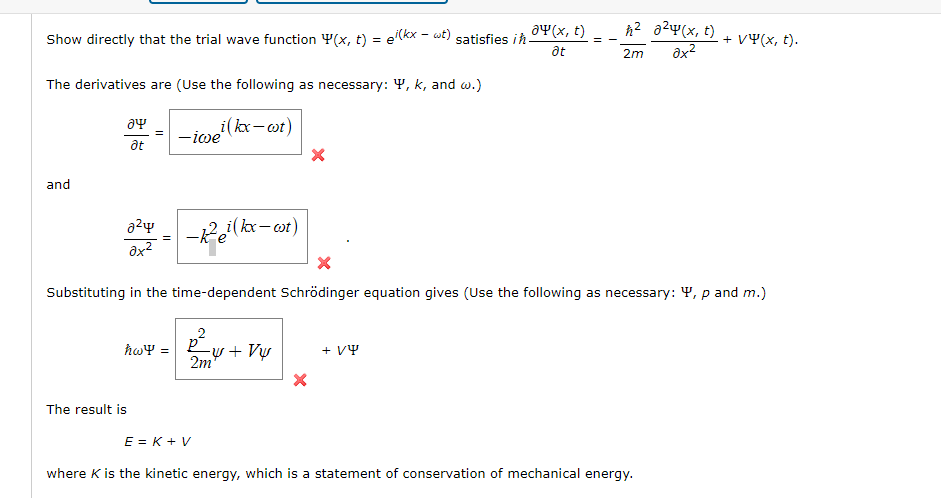 Solved Show Directly That The Trial Wave Function
