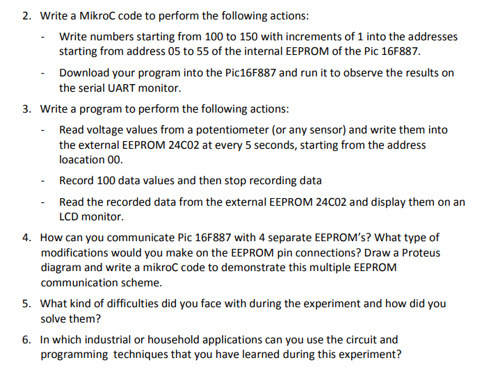 2. Write a MikroC code to perform the following | Chegg.com