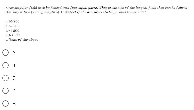Solved A rectangular field is to be fenced into four equal | Chegg.com