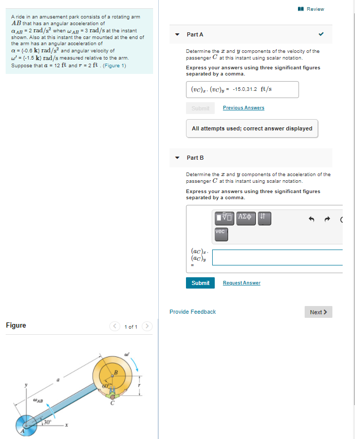 Solved I Review Part A A ride in an amusement park consists | Chegg.com