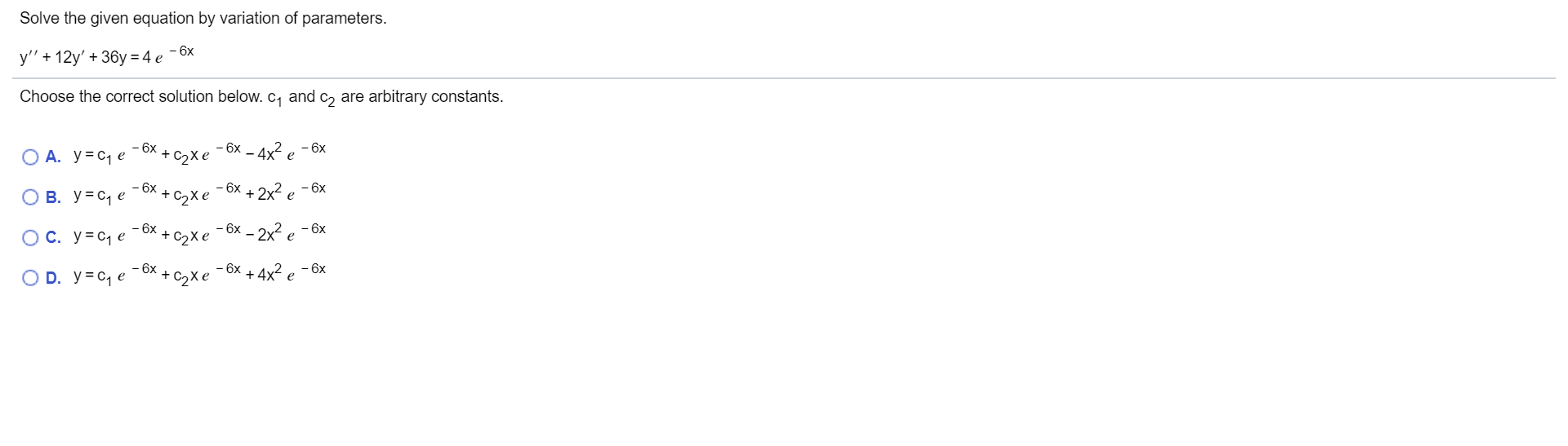 Solved = 2uestion петр Solve the given equation by the | Chegg.com