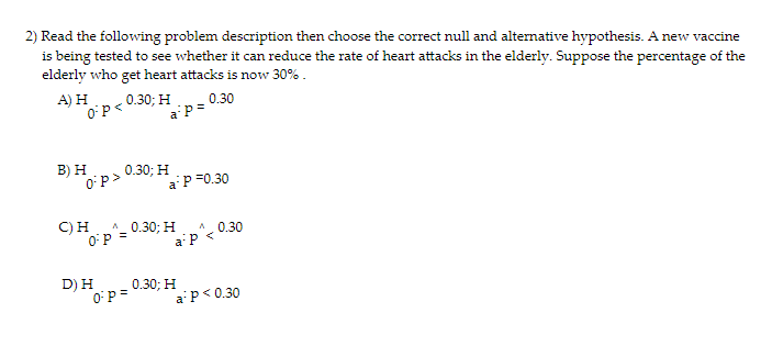Solved 2) Read the following problem description then choose | Chegg.com