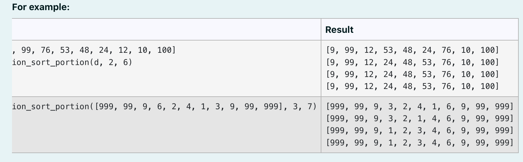 Solved Define a function named selection_sort_portion | Chegg.com