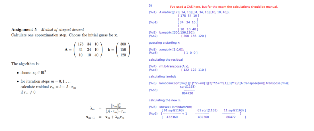 Solved Assignment 5 Please do a manual solution in detail. | Chegg.com