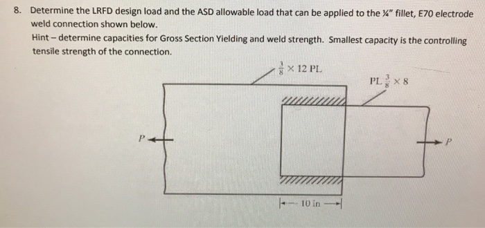 Solved 8. Determine the LRFD design load and the ASD | Chegg.com