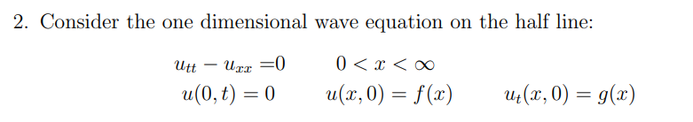7. Again consider the wave equation on the half line | Chegg.com