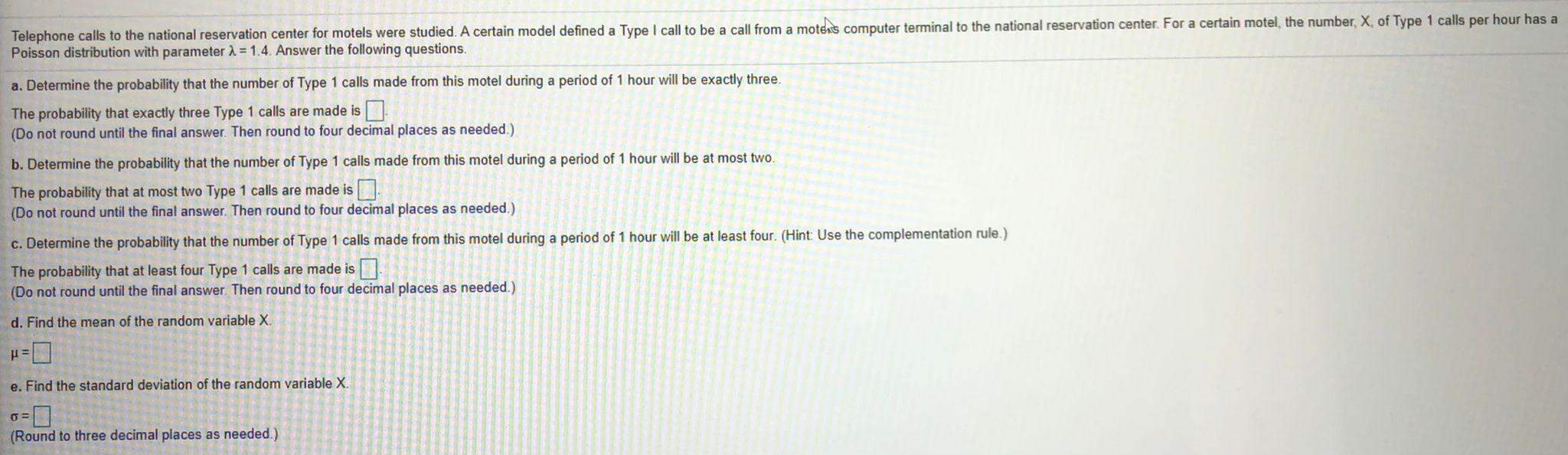 Solved Telephone calls to the national reservation center | Chegg.com