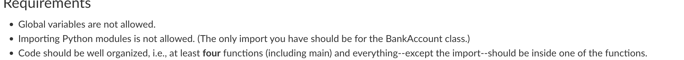 Solved 1. BankAccount class In a file called BankAccount.py, | Chegg.com