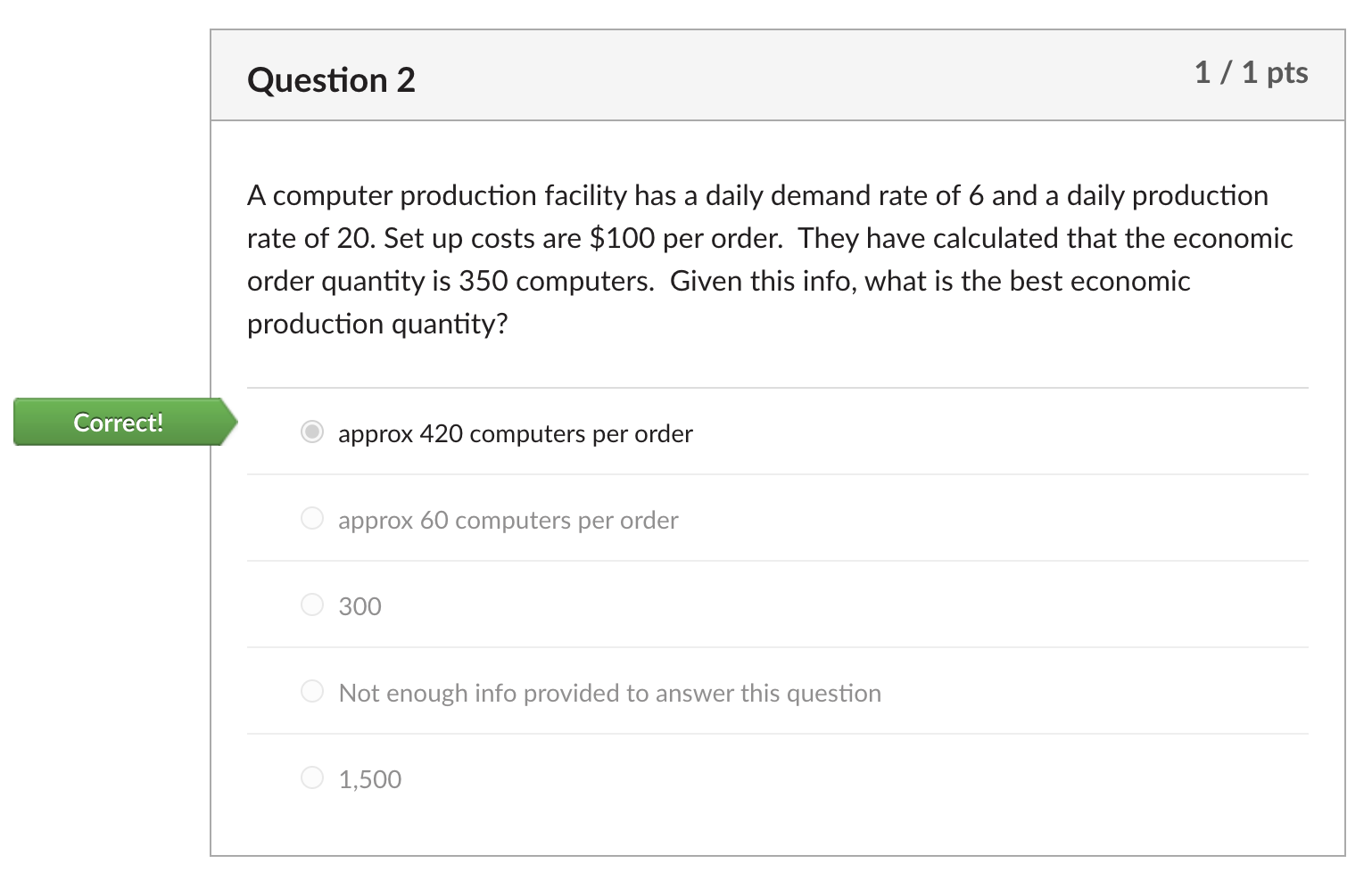 Solved Question 211 ﻿ptsA computer production facility has a | Chegg.com