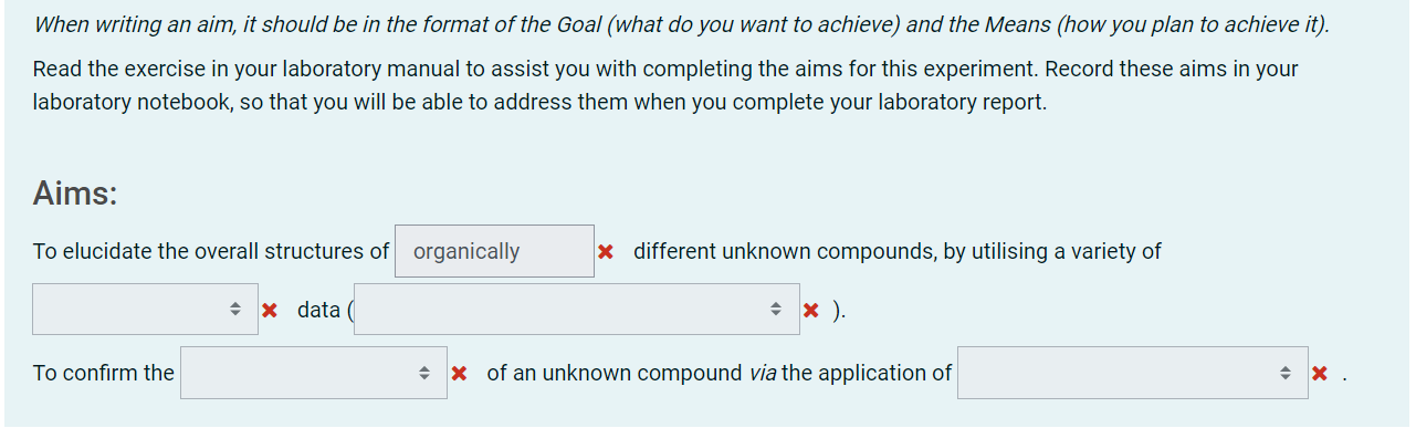Solved When writing an aim, it should be in the format of | Chegg.com