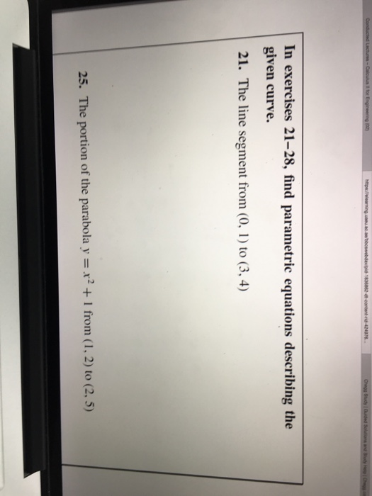 Solved In exercises 21-28, find parametric equations | Chegg.com
