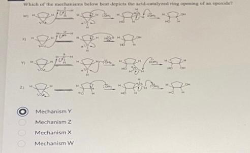 Solved Mechanism Y Mechanism Z Mechanism X Mechanism W | Chegg.com