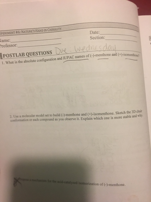 Solved What is the absolute configuration and IUPAC names of | Chegg.com
