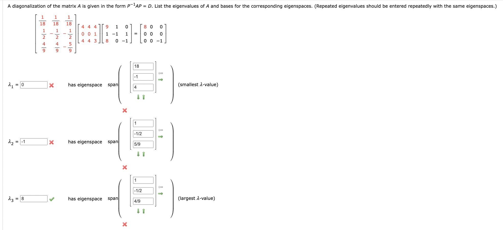 Solved code class="asciimath">1 => , (4)/(9) (largest | Chegg.com