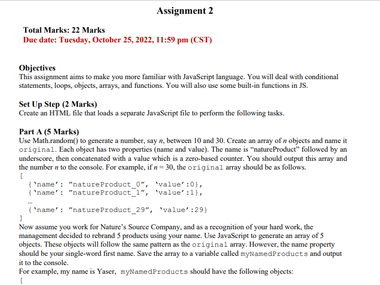 Solved Total Marks: 22 Marks Due date: Tuesday, October 25, | Chegg.com Solved Total Marks: 22 Marks Due date: Tuesday, October 25, | Chegg.com