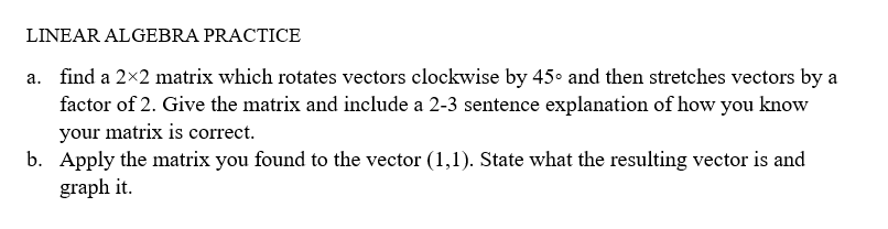 Solved I am stuck on this linear algebra problem, please if | Chegg.com