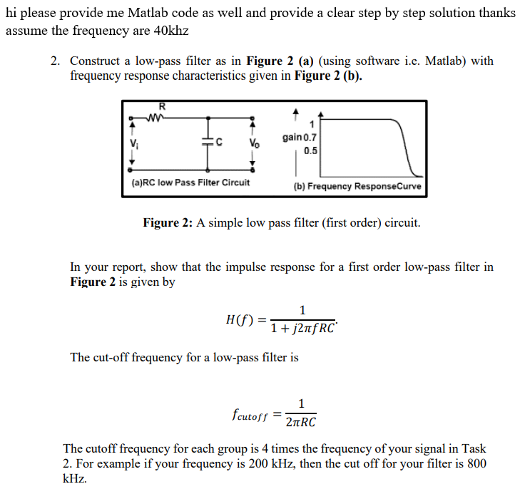 Solved hi please provide me Matlab code as well and provide | Chegg.com