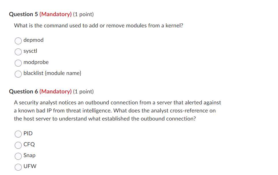 Solved Which command is used to display information about | Chegg.com