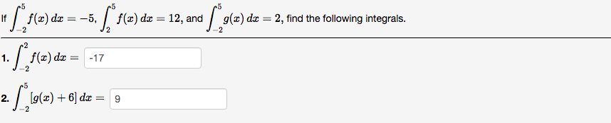 Solved ∫−25f(x)dx=−5,∫25f(x)dx=12, and | Chegg.com