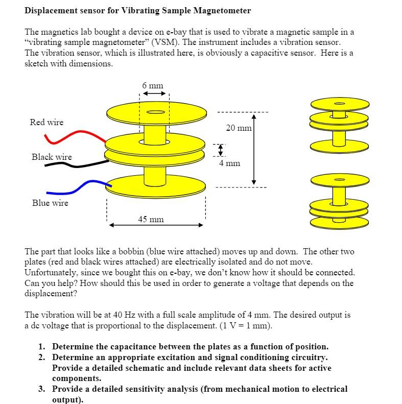 Solved Displacement sensor for Vibrating Sample Magnetometer | Chegg.com