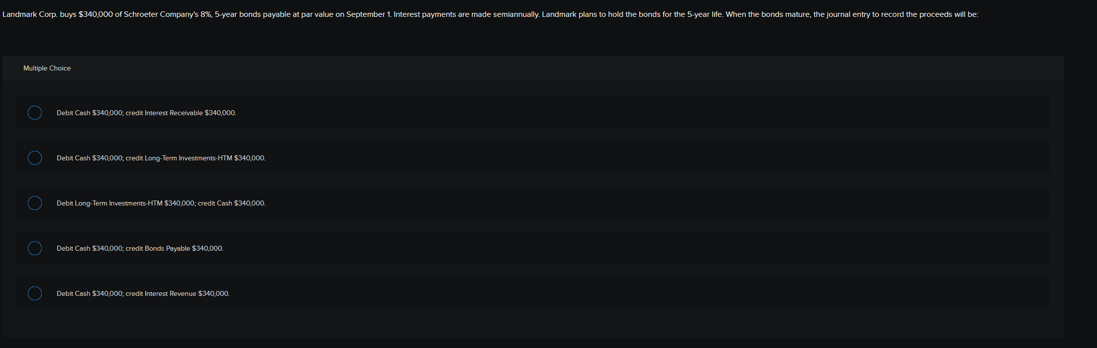 Solved Landmark Corp. buys $340,000 of Schroeter Company's | Chegg.com